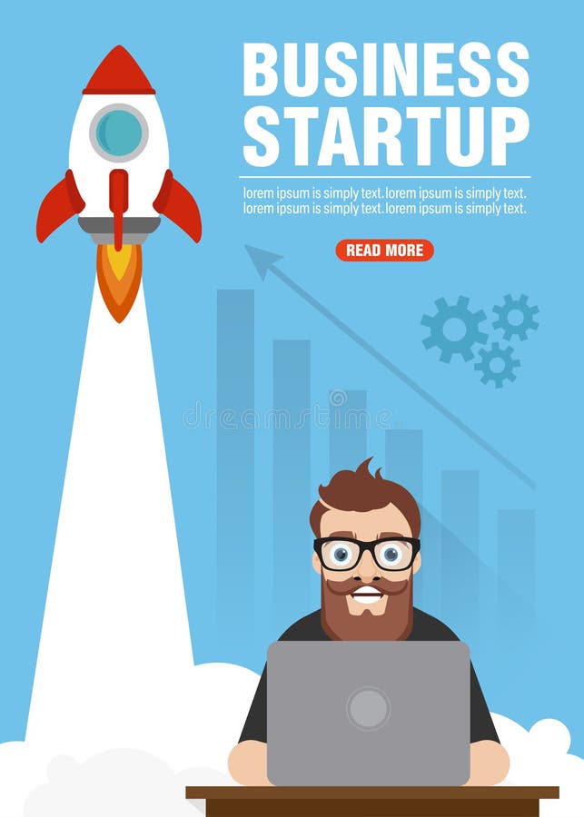 Business Startup Modern Concept Design Flat. Successful Business Launch ...