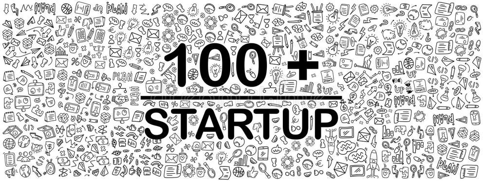 Business Startup Set with Doodle Line Style Vector Stock Vector ...