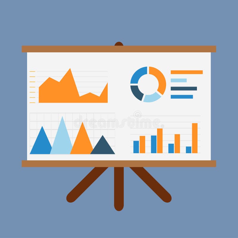 Business Statistics on the Board, Flat Design Stock Vector ...