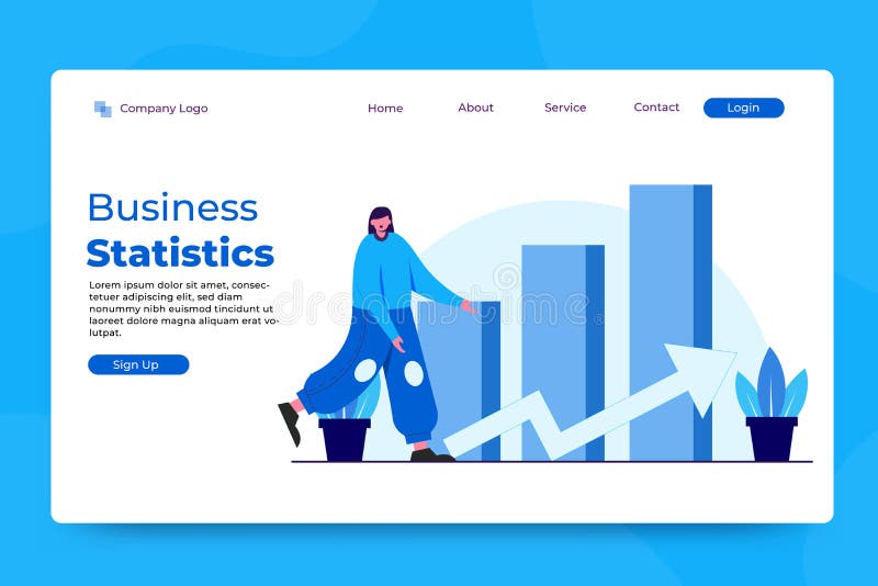 Business Statistics Concept Landing Page Template Stock Vector ...