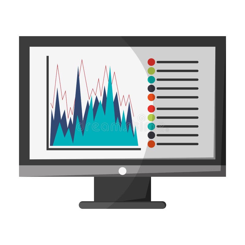 Business Statistics Graph on Computer Screen Stock Vector ...