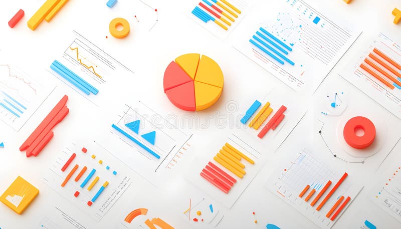 Business Statistics Info Graphics, Pie Charts, Bar Graphs, and Numerical Data, Business Growth ...
