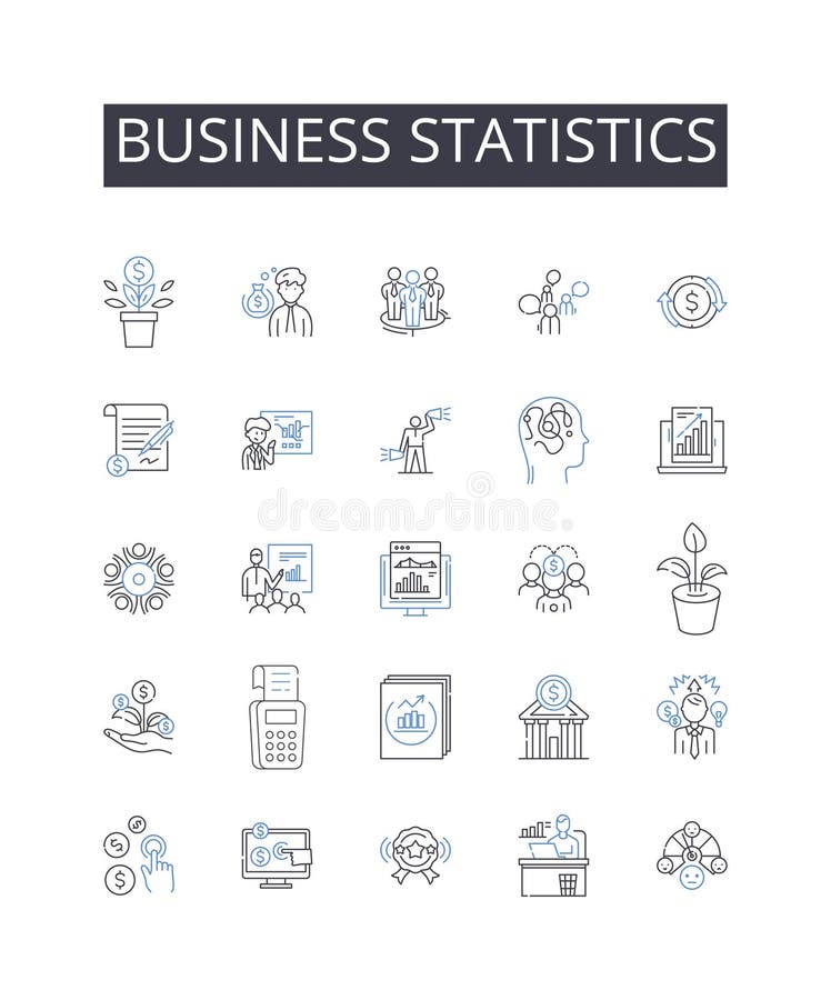 Business Statistics Line Icons Collection. Storytelling, Plot ...