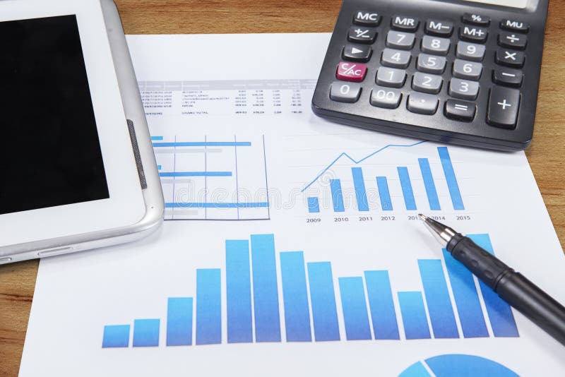 Business Statistics on a Paper Stock Image - Image of marketing ...