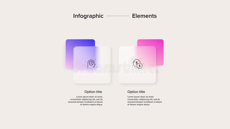 Business 2 Step Process Chart Infographic. Square Corporate Workflow ...