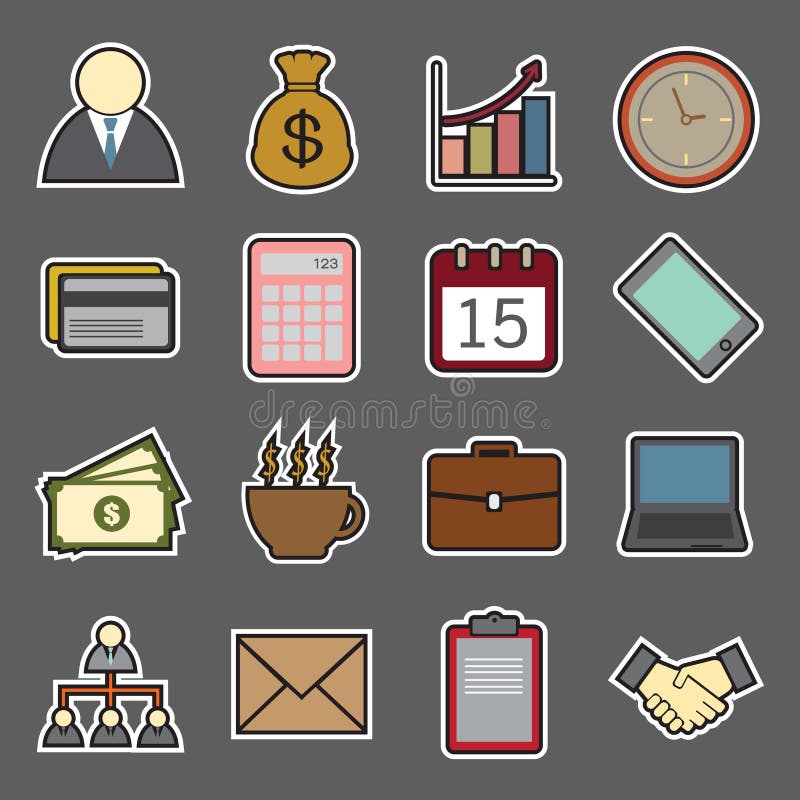 Sticker Icon Set stock vector. Illustration of business - 21046126