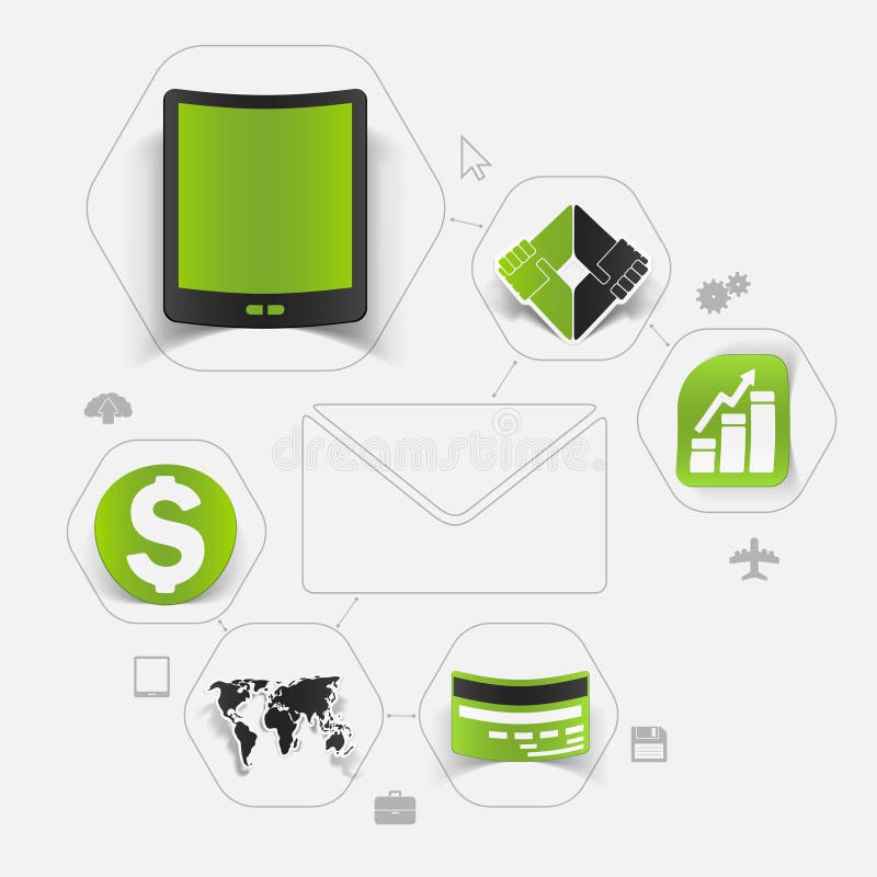 Technology Sticker Infographic Stock Vector - Illustration of element ...