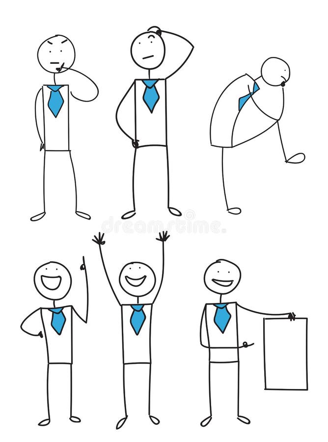 Business Stickman. Hand Drawn Characters People Figures Expressions ...