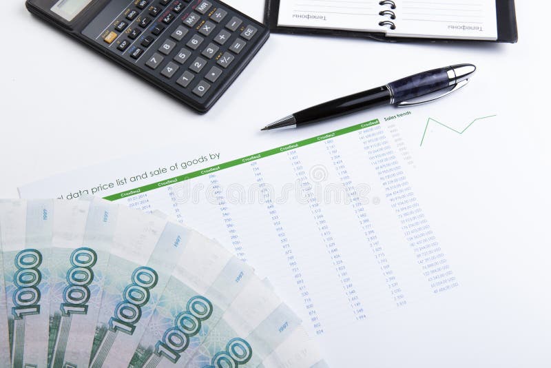 Business Still-life with 1000 Banknotes Stock Photo - Image of makings ...