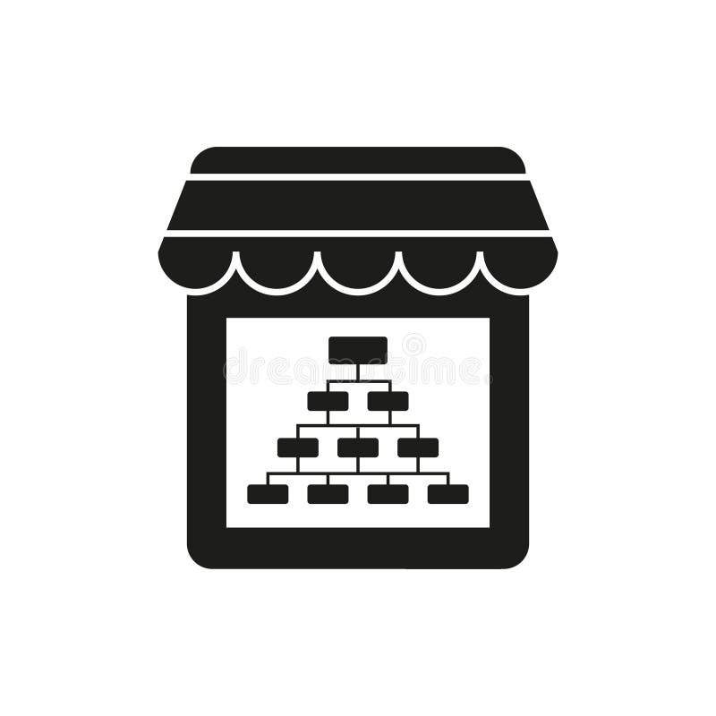 Business Store Icon. Data Hierarchy Vector. Shop Analytics Symbol ...