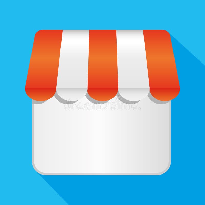 Business Store Icon, Modern Flat Design. Vector Icons on a Blue ...