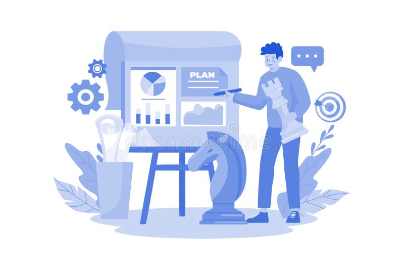 Business Strategic Planning Illustration Concept. a Flat Illustration ...