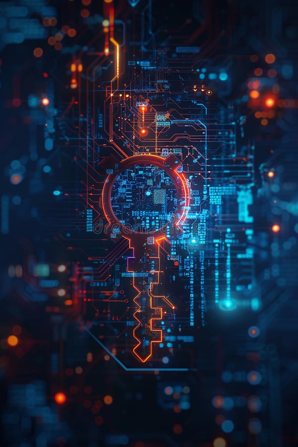 Business Strategists Digital Key Vertical View of Security Tech Stock ...