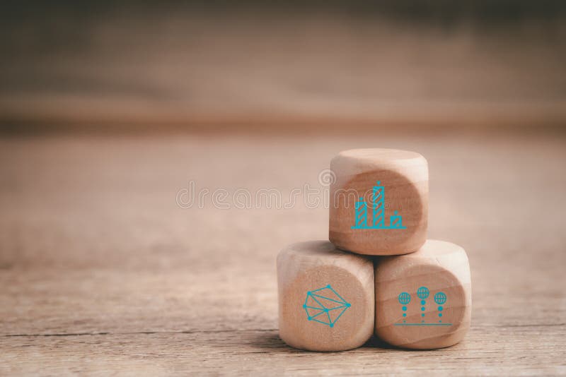 Business Strategy, Action Plan, Goal and Target, Hand Stack Woods Block ...