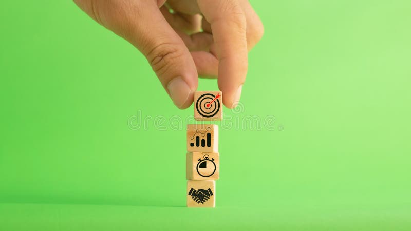 Business Strategy, Action Plan, Goals, Hand Stacks of Wooden Step ...