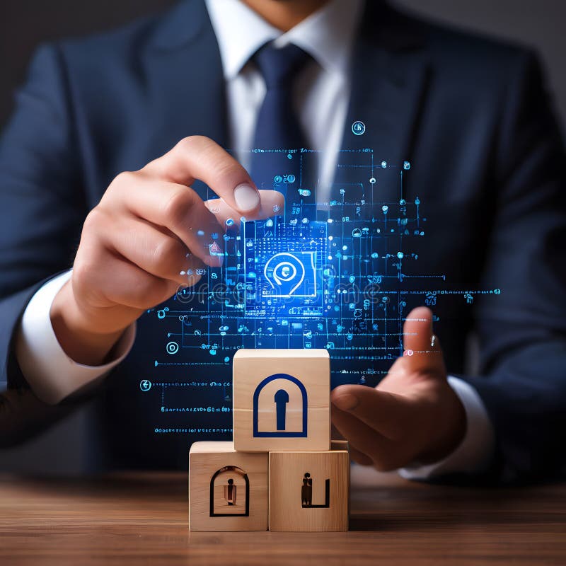 Business Strategy and AI Development with Wooden Blocks Stock ...