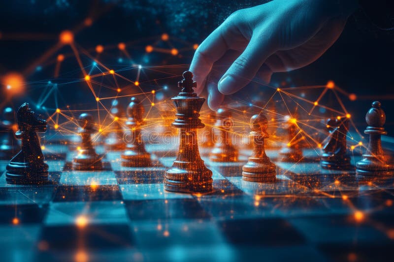 Business Strategy and Brainstorming with Chessboard, King Piece, and ...