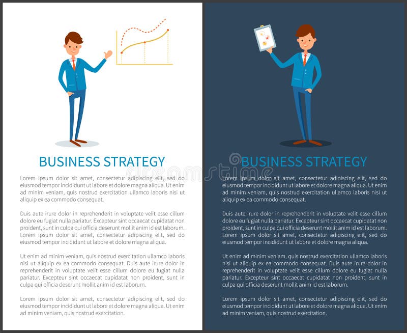 Business Strategy, Businessmen with Papers Data Stock Vector ...