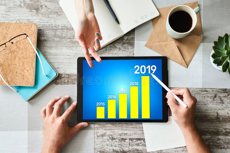 Business Strategy Chart on 2019 Year. Financial Growth Concept on ...
