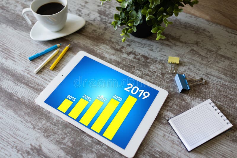 Business Strategy Chart on 2019 Year. Financial Growth Concept on ...