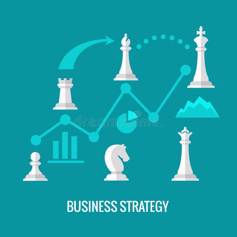 Business Strategy with Chess Flat Vector Concept Stock Vector ...
