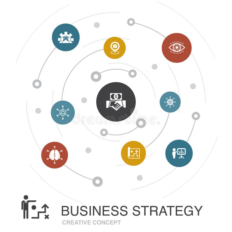 Business Strategy Colored Circle Concept Stock Vector - Illustration of ...