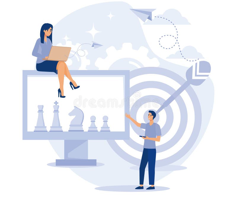 Business Strategy Concept. Chess Game. Chess Pieces Stock Vector ...