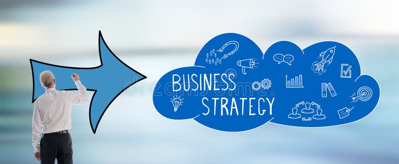 Business Strategy Concept Drawn by a Man Stock Photo - Image of plan ...