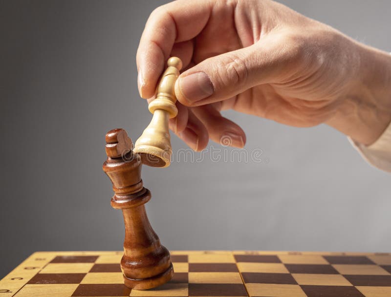 Business Strategy Concept. Knight Making Final Last Step To Make ...