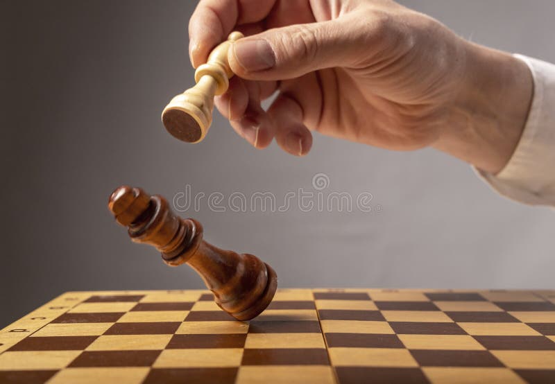 Business Strategy Concept. Knight Making Final Last Step To Make ...