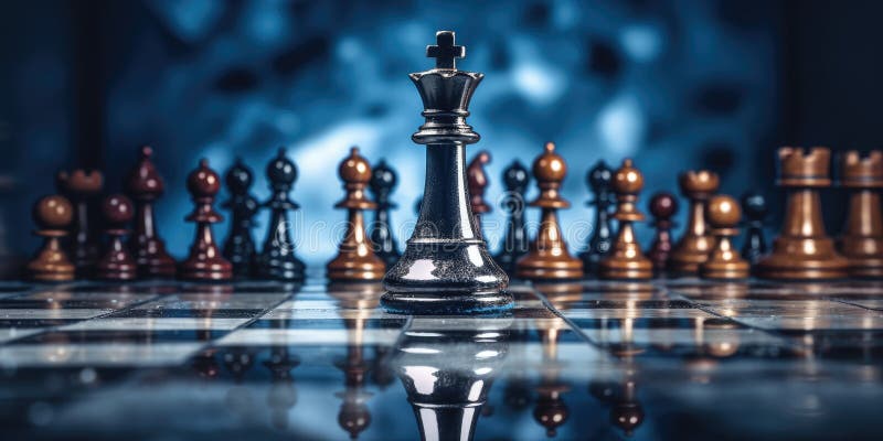 Business Strategy Concept. Business Man Playing Chess Game To ...