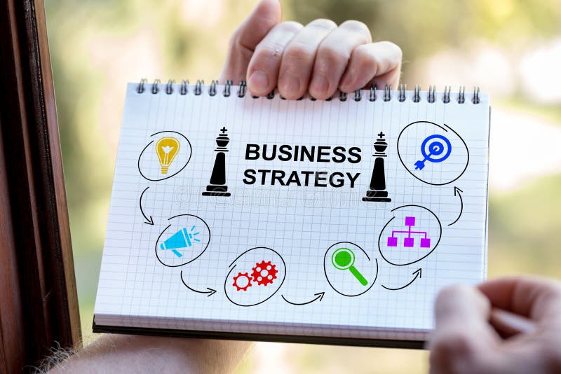 Business Strategy Concept Above a Book Stock Image - Image of book ...