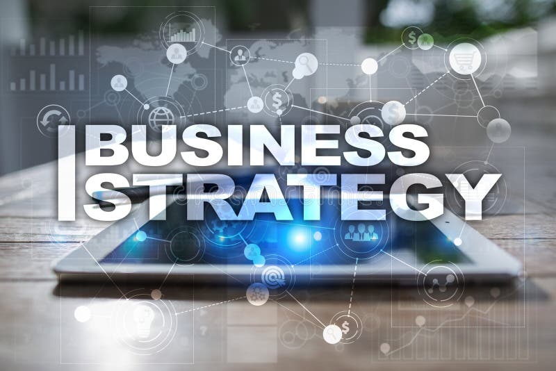 Business Strategy Concept on the Virtual Screen. Stock Illustration ...
