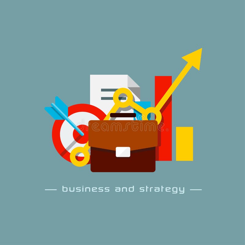 Flat Style Business Success Strategy Target Infographic Concept Stock ...