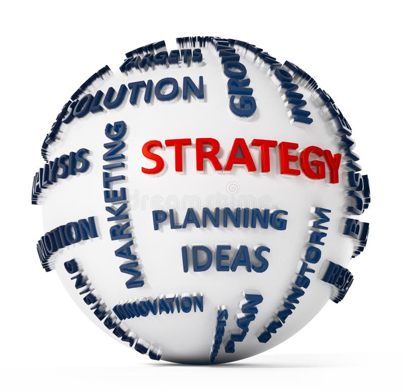 Business Strategy Globe on White Background. 3D Illustration Stock ...