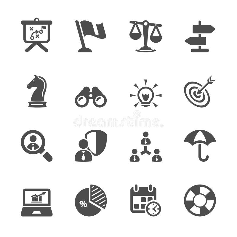 Business Strategy Icon Set, Vector Eps10 Stock Vector - Illustration of ...