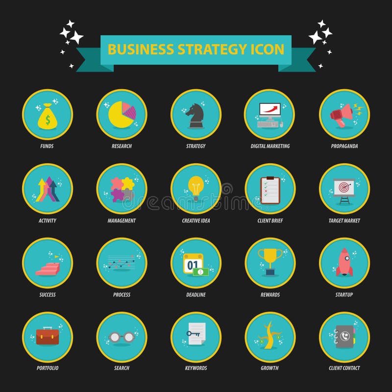 Business Strategy Icon. Vector Illustration Decorative Design Stock ...