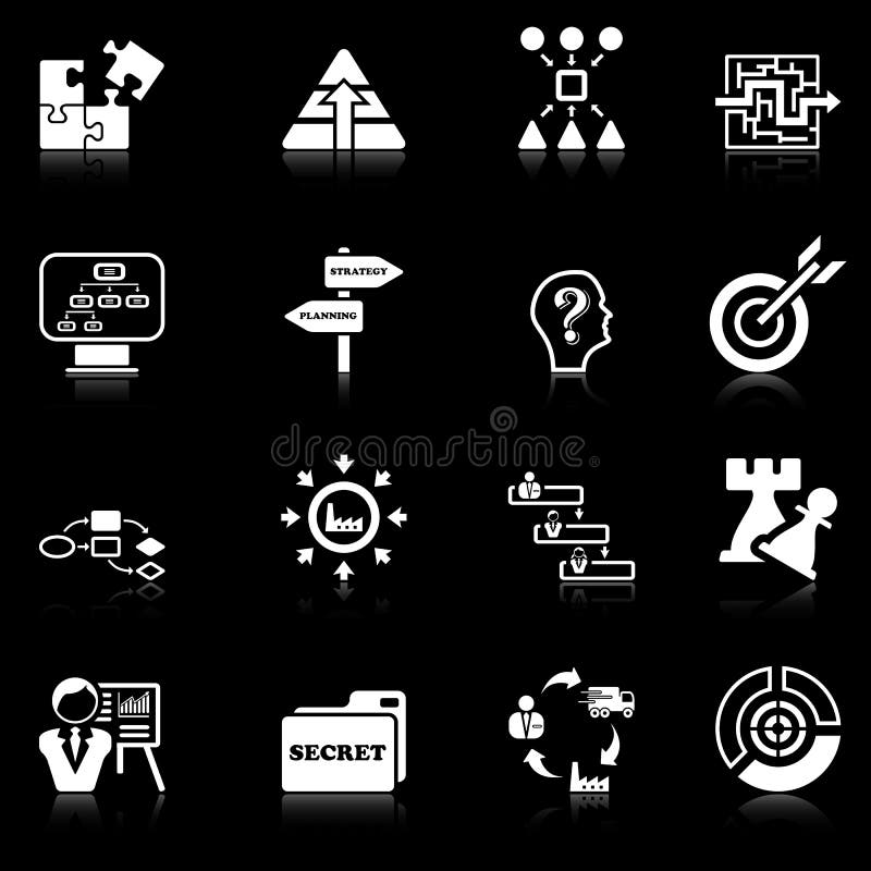 Business Strategy Icons - Black Series Stock Vector - Illustration of ...