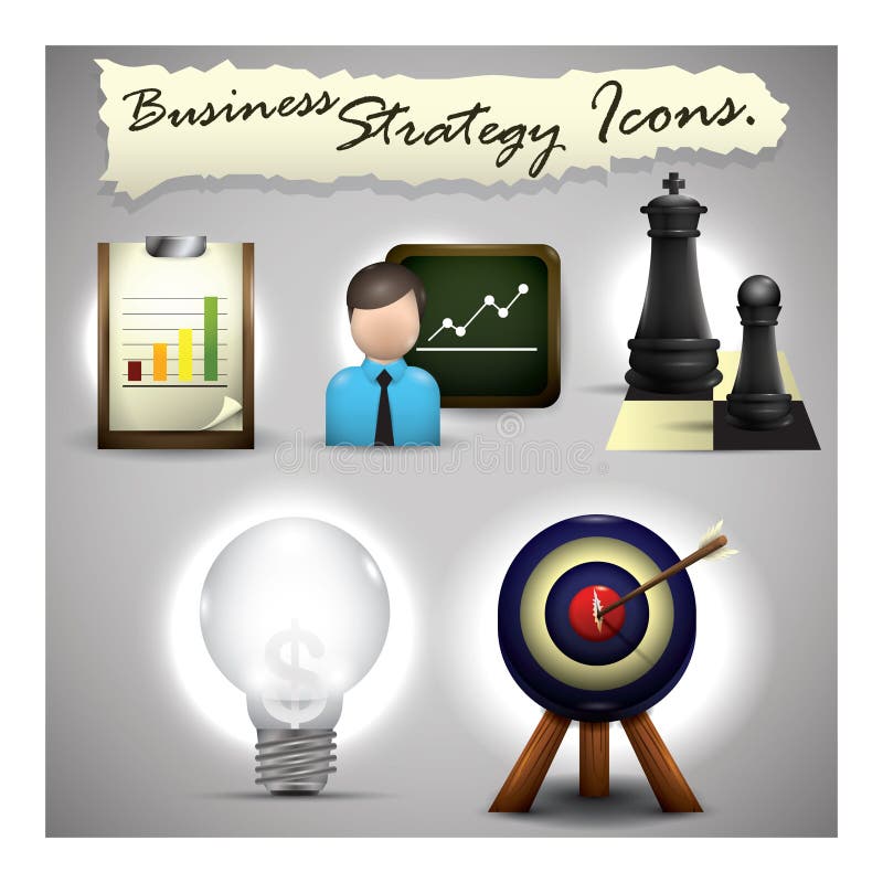 Business Strategy Icons. Vector Illustration Decorative Design Stock ...