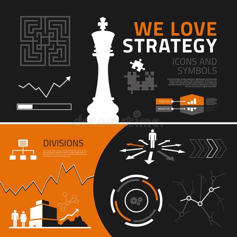 Business Strategy Infographic Elements, Icons and Symbols Stock Vector ...