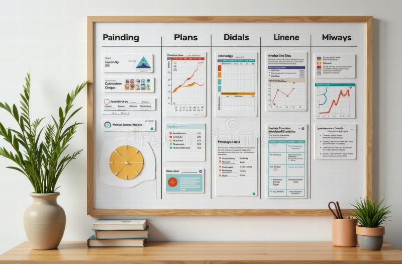 Business Strategy Kanban Board with Analytics and Progress Charts for ...