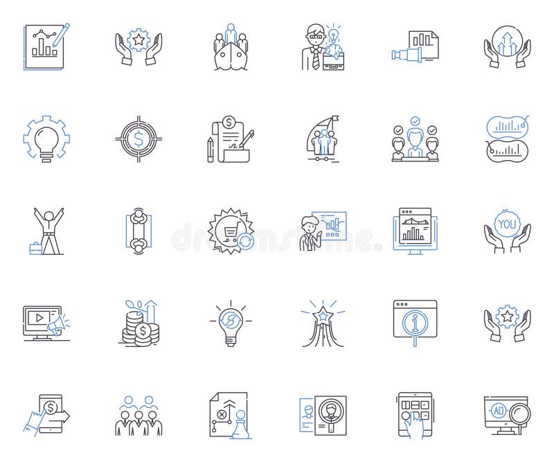 Revenue Alliances Line Icons Collection. Collaboration, Synergy ...