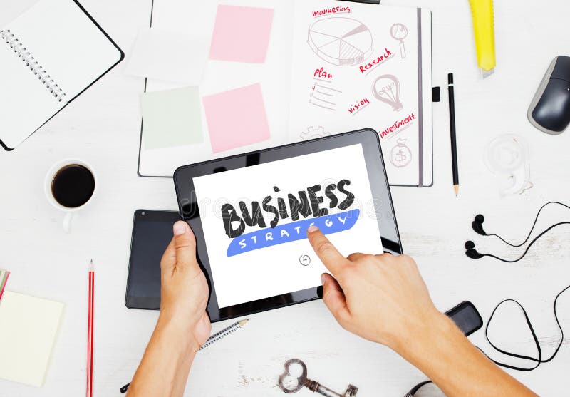 Business Strategy. Man at the Workplace Stock Image - Image of ...