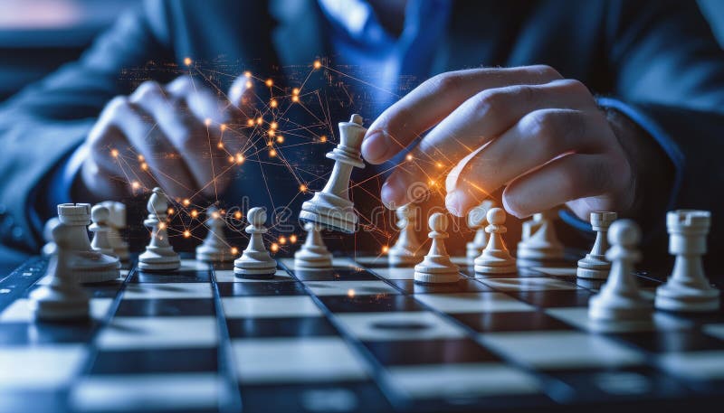 Business Strategy and Planning with Chessboard, King Piece, and ...