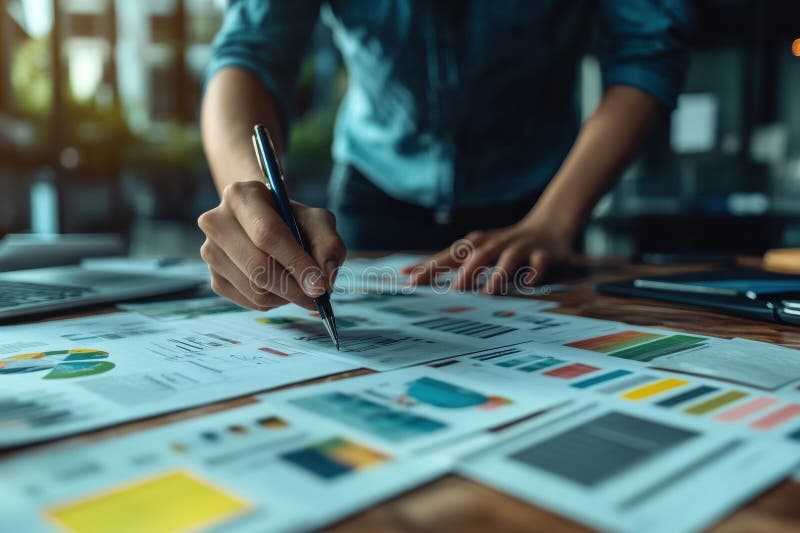 Business Strategy Planning Session Office Workspace Document Analysis ...