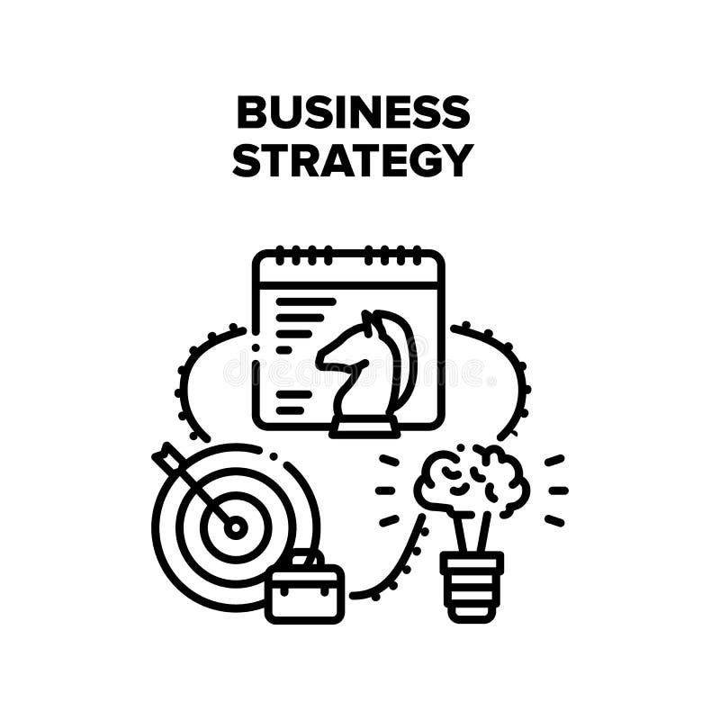 Business Strategy Planning Vector Black Illustration Stock Vector ...