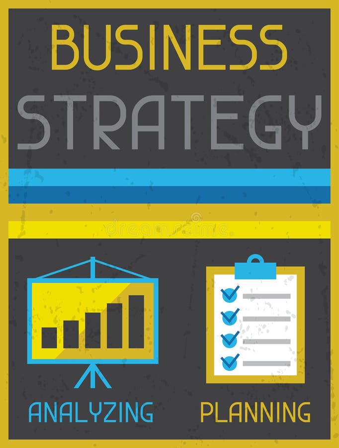 Business Strategy. Retro Poster in Flat Design Stock Vector ...