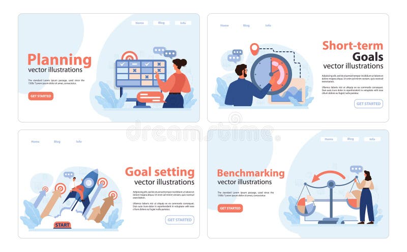 Business Strategy Set. Flat Vector Illustration Stock Vector ...