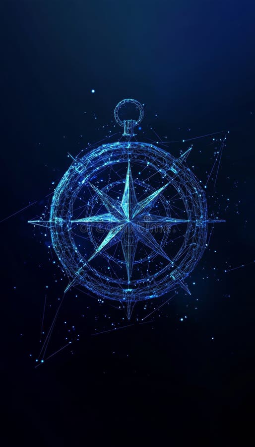 Business Strategy Success Visualized with a Goal Compass in Low Poly ...