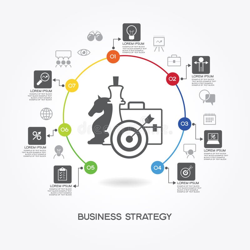Business Strategy Template. Stock Vector - Illustration of modern, flat ...